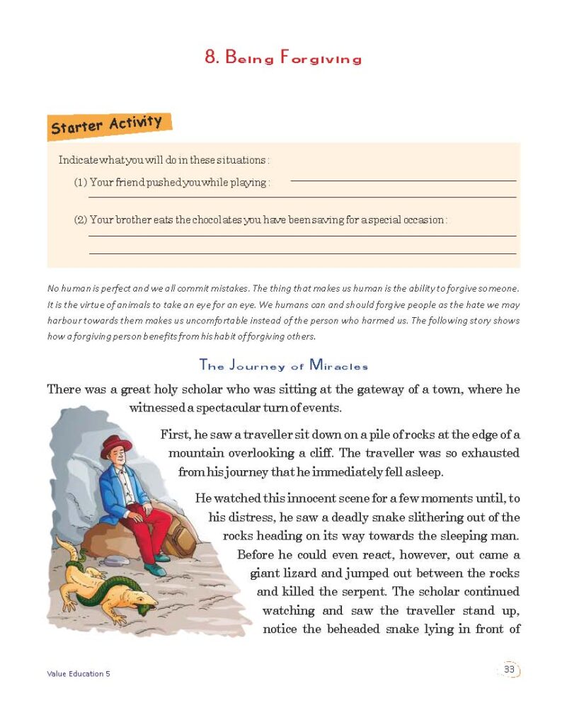 Value Education textbook for class 5 - Sahitya Bhawan